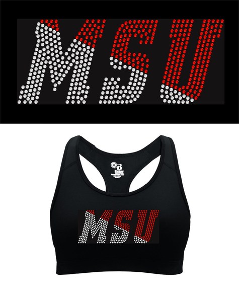 msu 4636 all girl Sport bra- rhinestones
