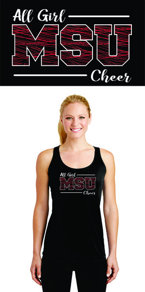 msu lst356 all girl Black racer tank- All Girl -new 2020