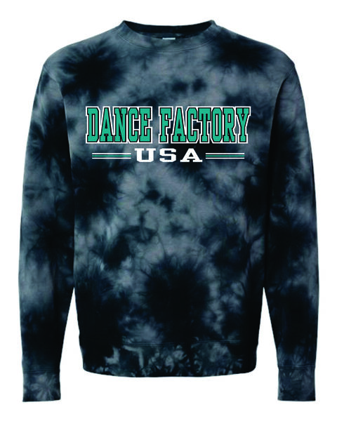 dfusa prm3500td black tie dye crew neck sweatshirt