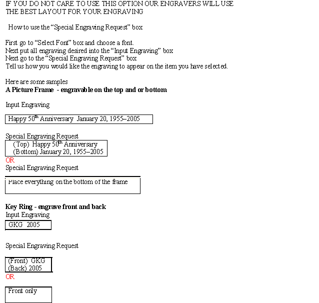Placing engraving where you want it to appear