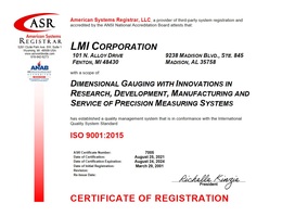 LMI Corporation is an ISO 9001:2015 Certified Company