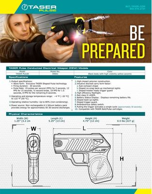 Taser Pulse Specifications